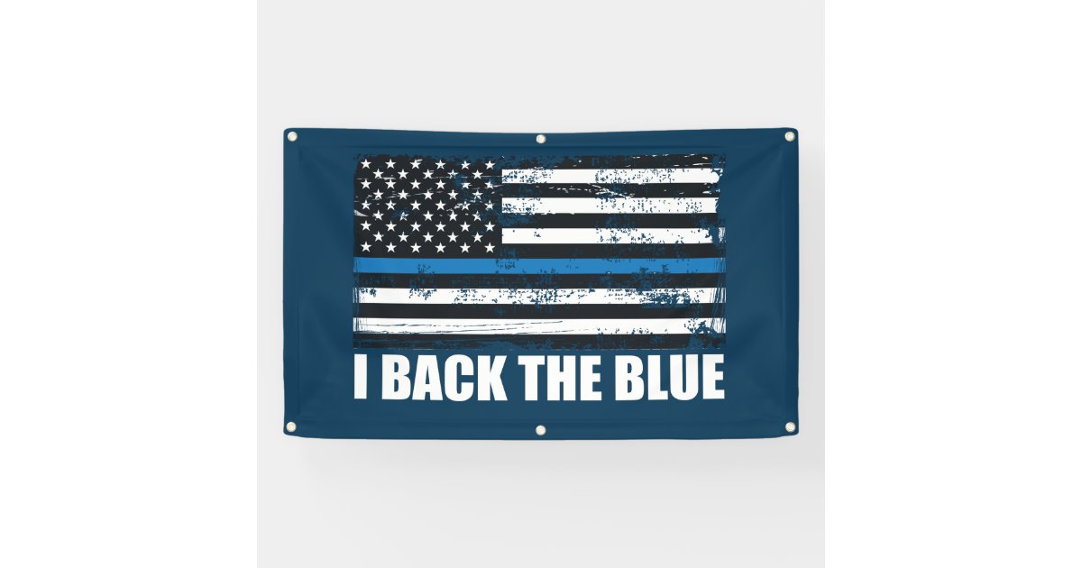 Back the Blue Thin blue line USA Flag MAGA WWG1WA Banner | Zazzle
