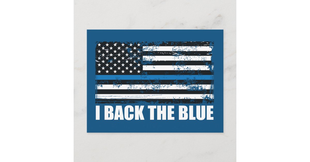 Back the Blue Thin blue line USA Flag MAGA WWG1WA Postcard | Zazzle