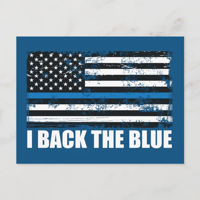 Back the Blue Thin blue line USA Flag MAGA WWG1WA Postcard | Zazzle