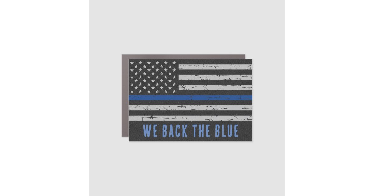 Back The Blue - USA Flag Police - Thin Blue Line Car Magnet | Zazzle