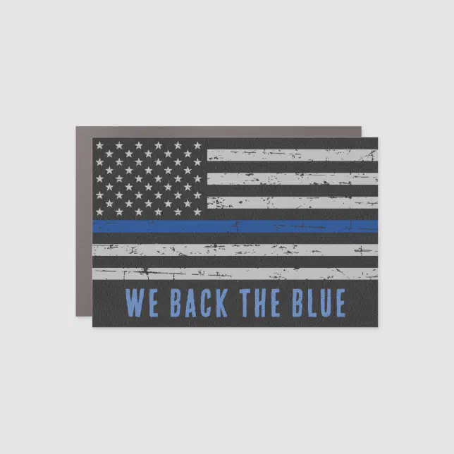 Back The Blue - USA Flag Police - Thin Blue Line Car Magnet | Zazzle