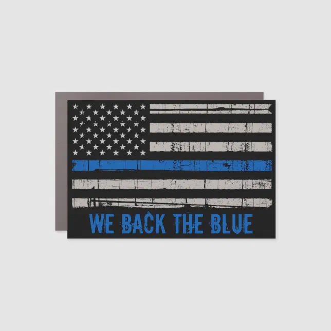 Back The Blue - USA Flag Police - Thin Blue Line Car Magnet | Zazzle