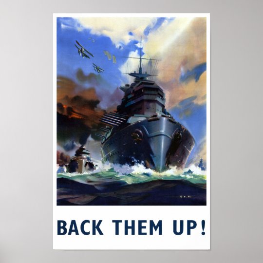 Back them up Vintage Military Poster | Zazzle.com