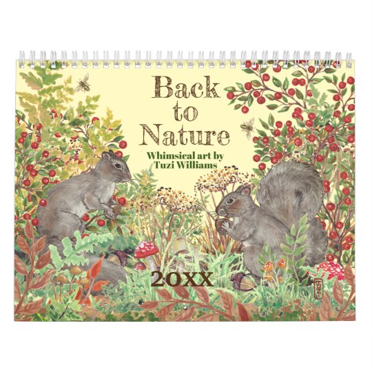 Back To Nature Animal Illustrations Cute Whimsical Calendar | Zazzle.com