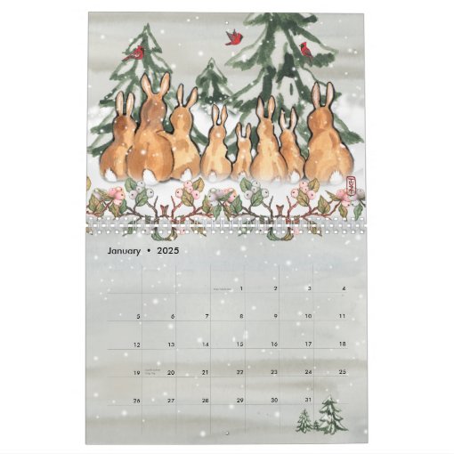 Back To Nature Animal Illustrations Cute Whimsical Calendar | Zazzle