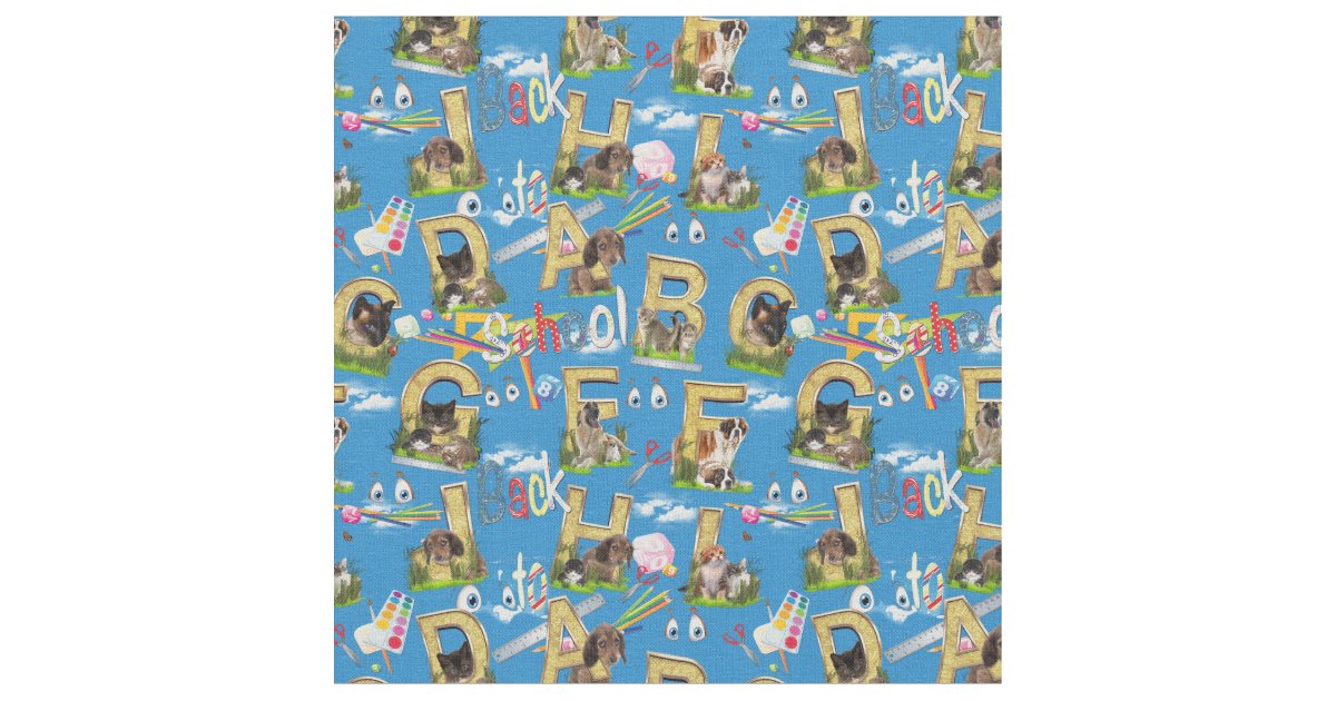 Back To School ABC Fabric | Zazzle