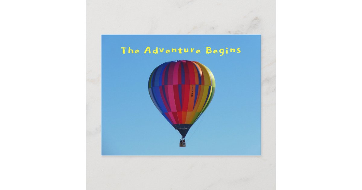 Back to School Adventure Hot Air Balloon Postcard | Zazzle