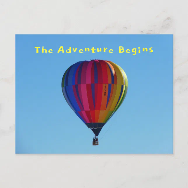 Back to School Adventure Hot Air Balloon Postcard | Zazzle