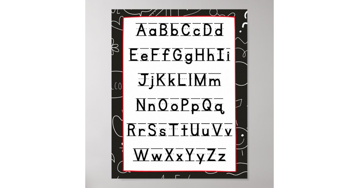 Back to school alphabets for kids poster | Zazzle