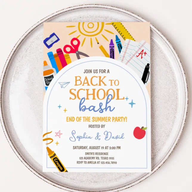 Back to School Bash Party Invitation | Zazzle