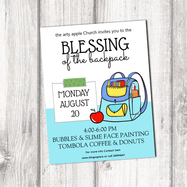back to school blessing of the backpacks church poster | Zazzle