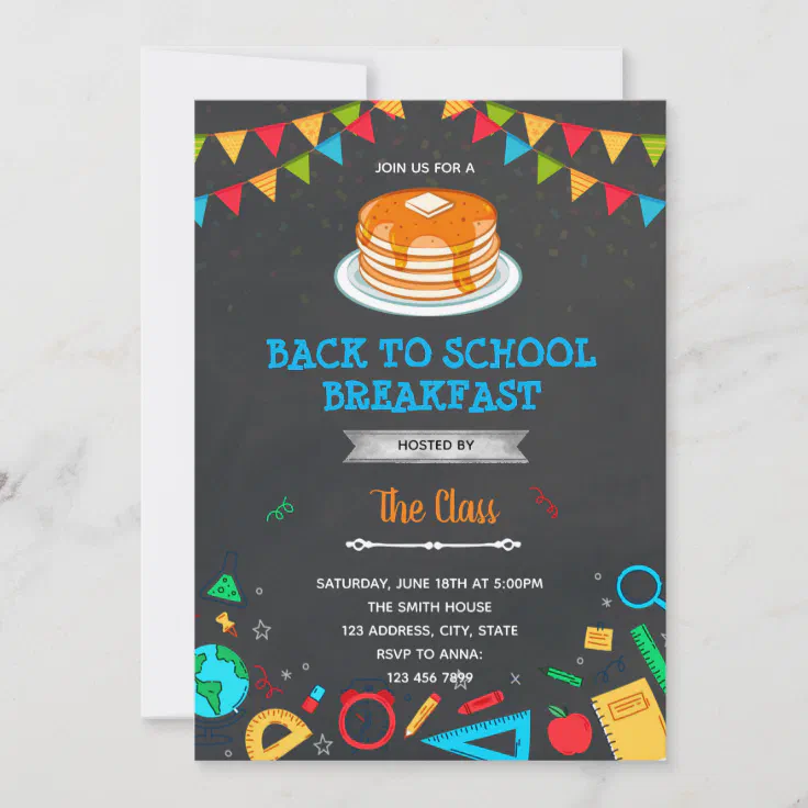 Back to school breakfast invitation | Zazzle
