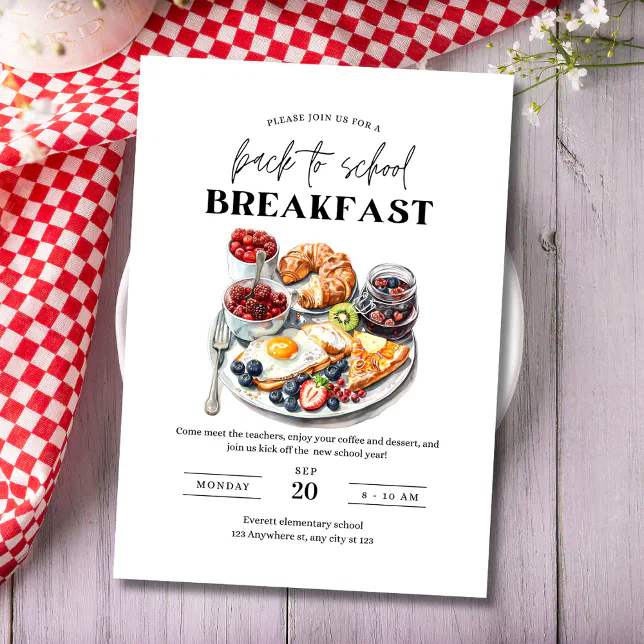 Back to School Breakfast invite, Meet The Teachers Invitation | Zazzle