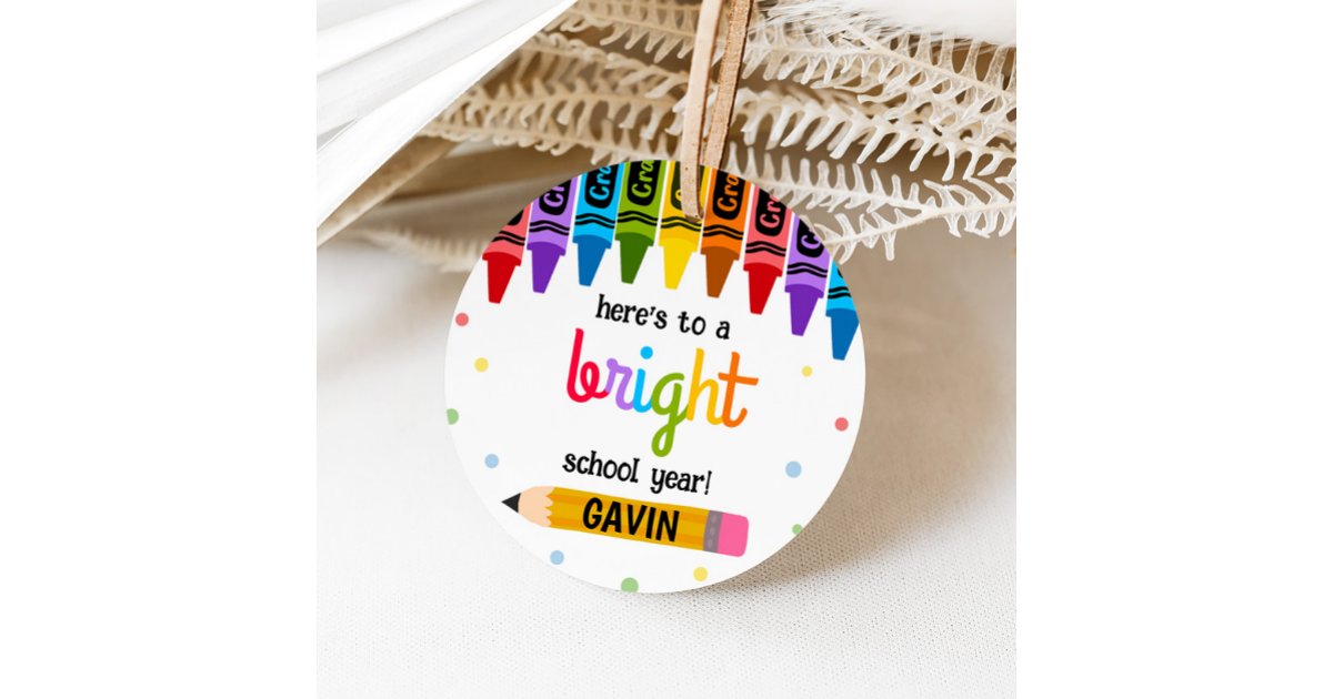 Back to School Bright School Year Round Favor Tags | Zazzle