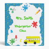Back to School Bus Binder Blue Stars | Zazzle
