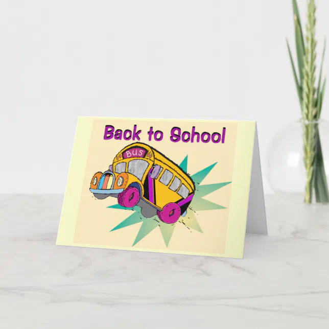 Back to School Bus-card Card | Zazzle