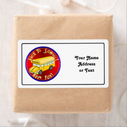 Back To School Bus Fun Label | Zazzle