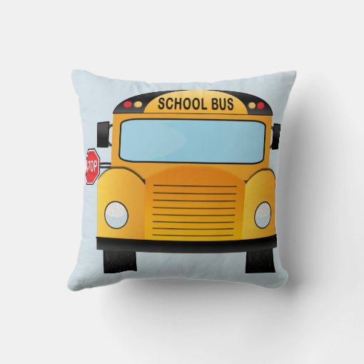 Back to school bus throw pillow | Zazzle