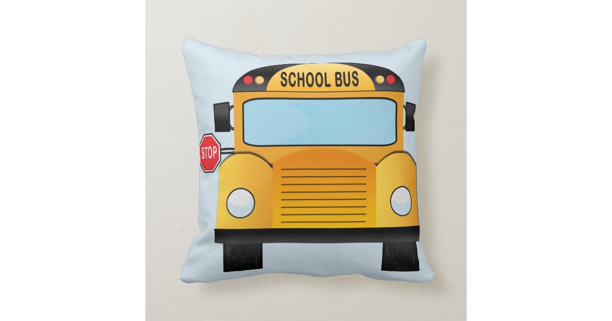 Back to school bus throw pillow | Zazzle.com
