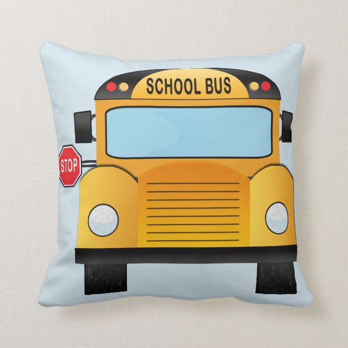 Back to school bus throw pillow | Zazzle.com