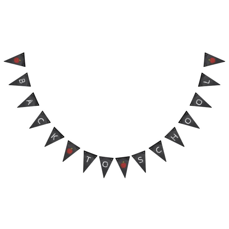 Back to School Chalkboard Classroom Decor Bunting Bunting Flags | Zazzle