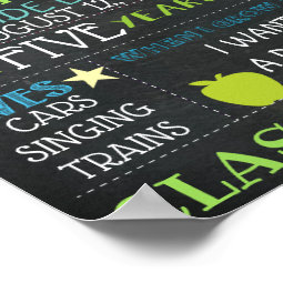 BACK TO SCHOOL CHART | Zazzle