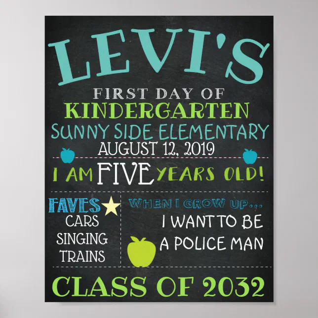 BACK TO SCHOOL CHART | Zazzle