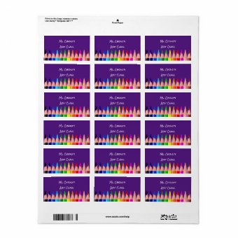 Back to School Colored Pencils Label | Zazzle