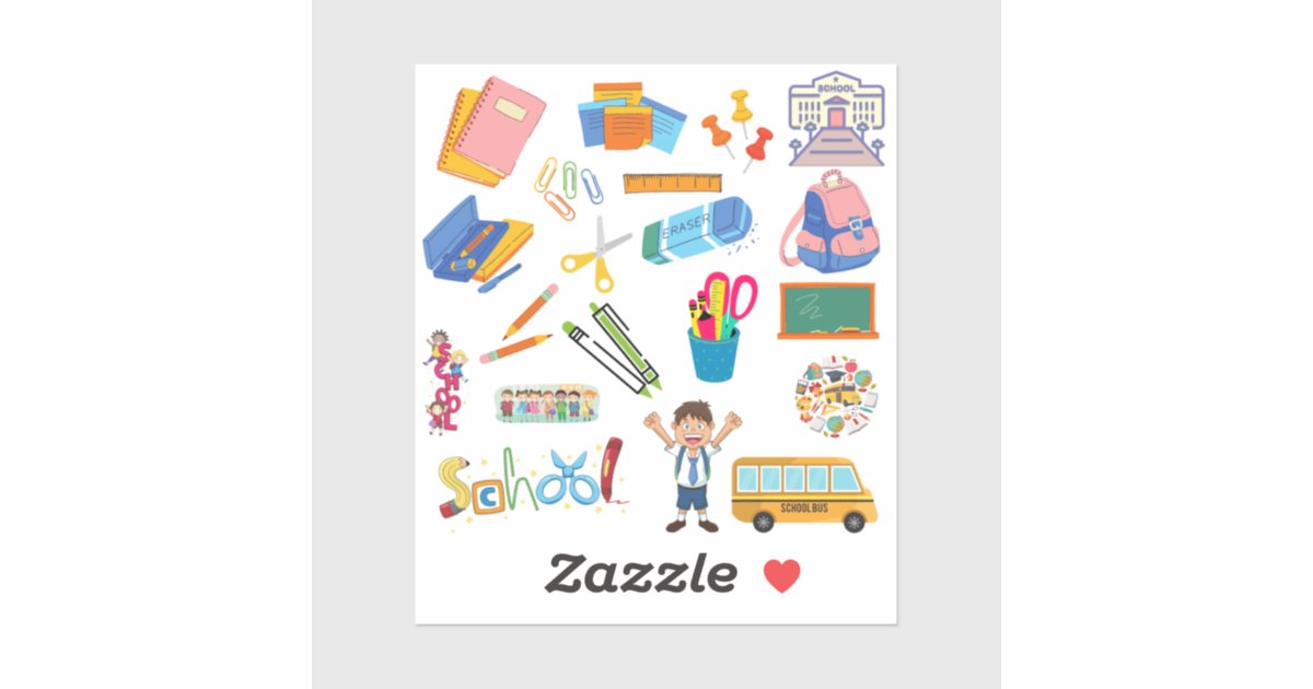 Back to School Custom-Cut Vinyl Stickers | Zazzle