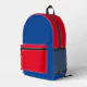 Back To School Deep Blue And Red Printed Backpack | Zazzle