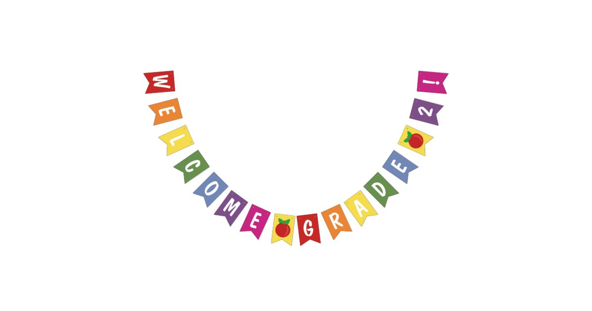 Back to School Elementary Classroom Welcome Custom Bunting Flags | Zazzle