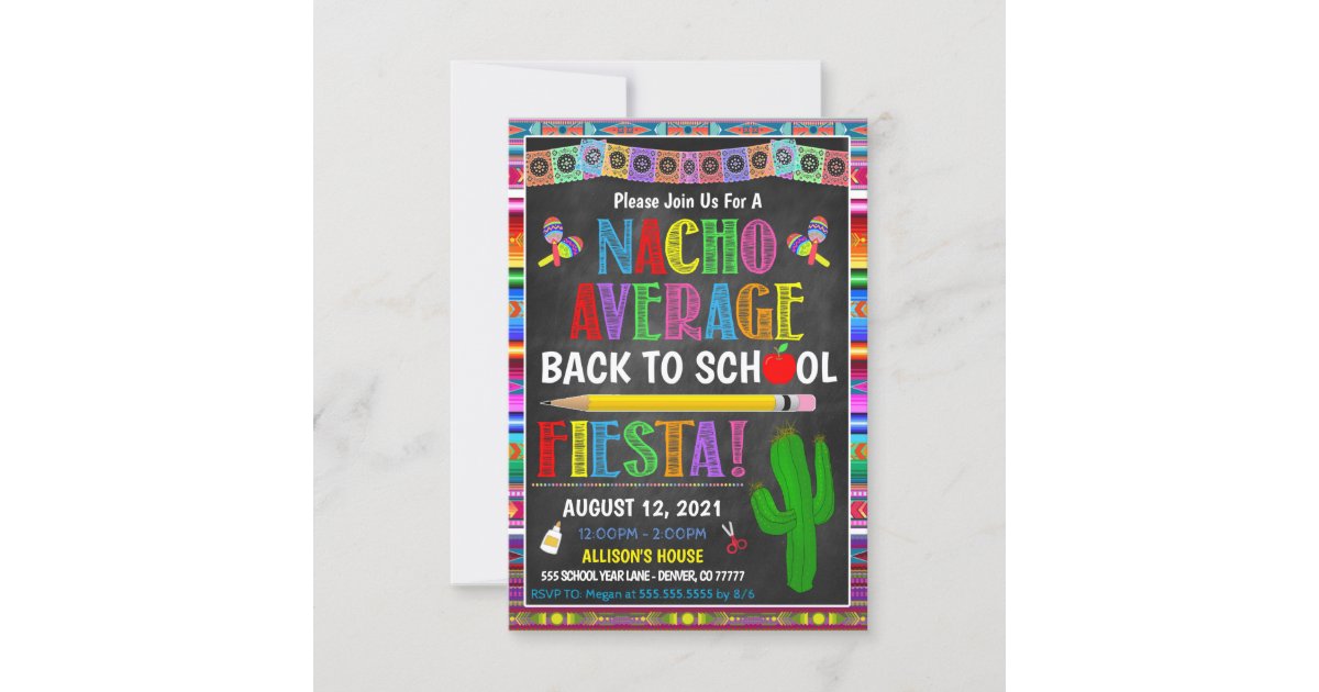 Back To School Fiesta Party Invitation | Zazzle