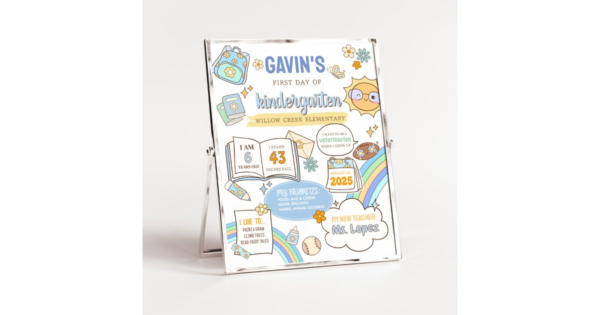 Back to School First Day Board Sign | Zazzle