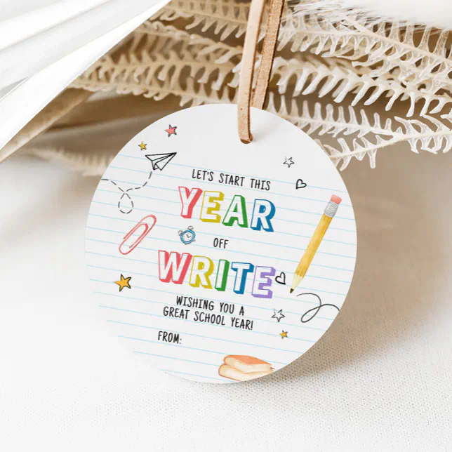 Back to School First Day Round Favor Tags | Zazzle