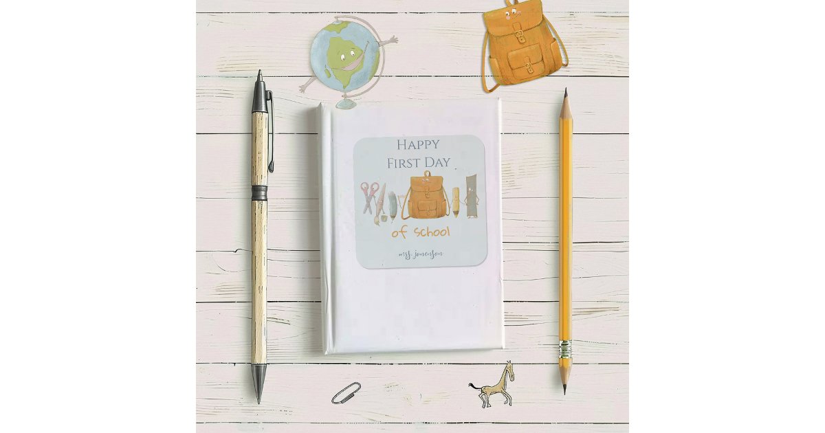 Back to School Friends Square Sticker | Zazzle