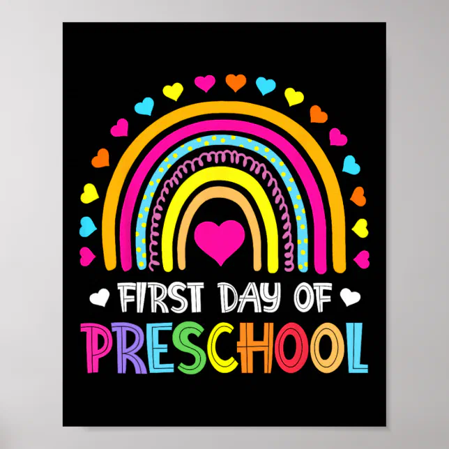 Back To School Happy First Day Of Preschool Poster | Zazzle