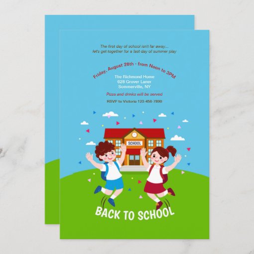 Back to School Happy Kids Invitation | Zazzle