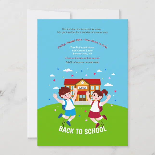 Back to School Happy Kids Invitation | Zazzle