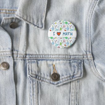 Back to school: "I love math" button | Zazzle