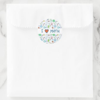 Back to school: "I love math" sticker | Zazzle