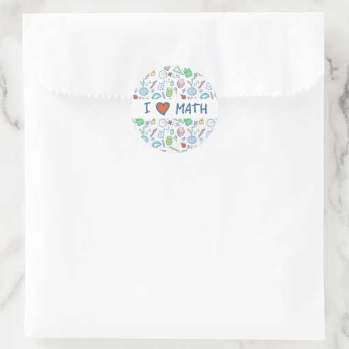 Back to school: "I love math" sticker | Zazzle