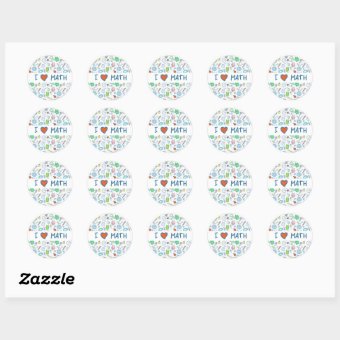 Back to school: "I love math" sticker | Zazzle