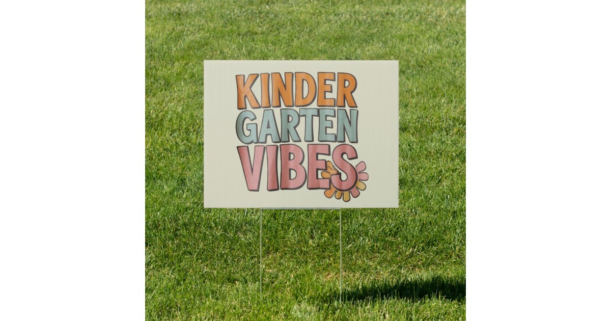 Back to School Kindergarten Pre K First Grade Sign | Zazzle