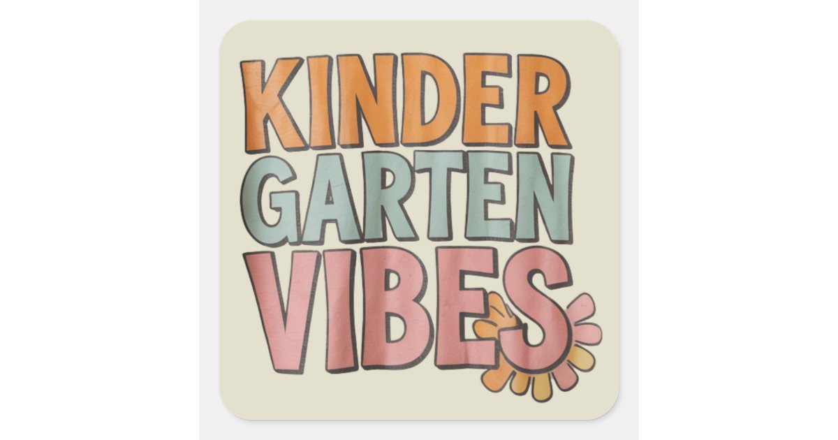 Back to School Kindergarten Pre K First Grade Square Sticker | Zazzle