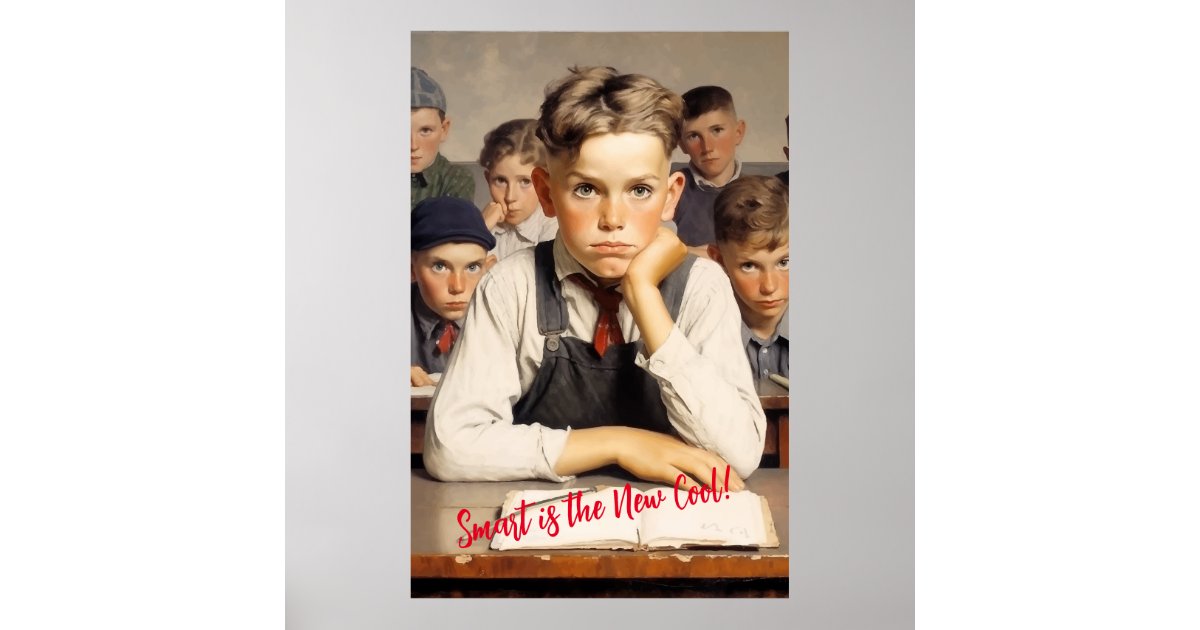 Back to school Norman Rockwell drawings style Poster | Zazzle