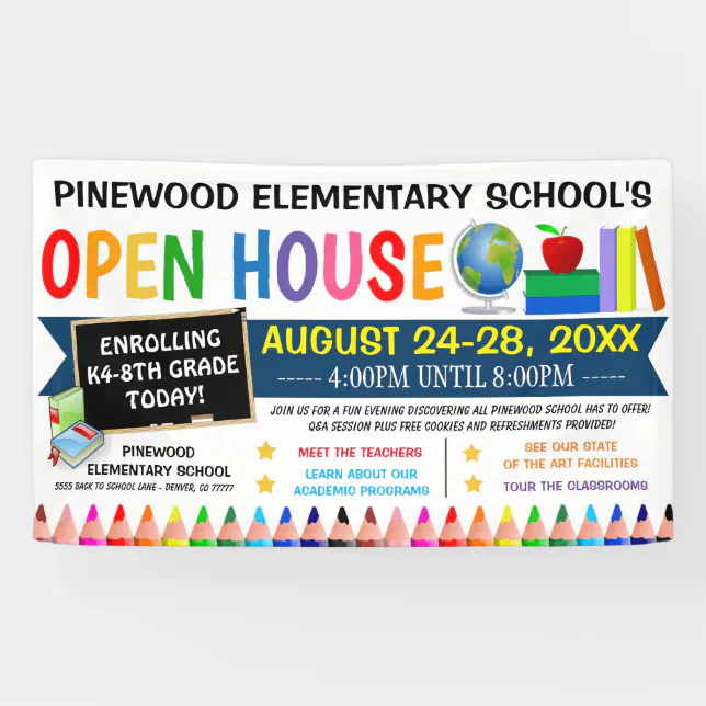 Back to School Open House Banner | Zazzle