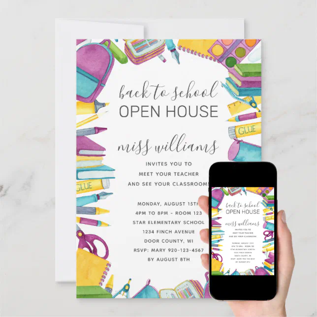 Back to School Open House Invitation | Zazzle