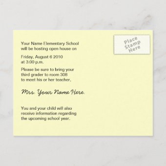 Back To School Open House / Orientation Postcard | Zazzle
