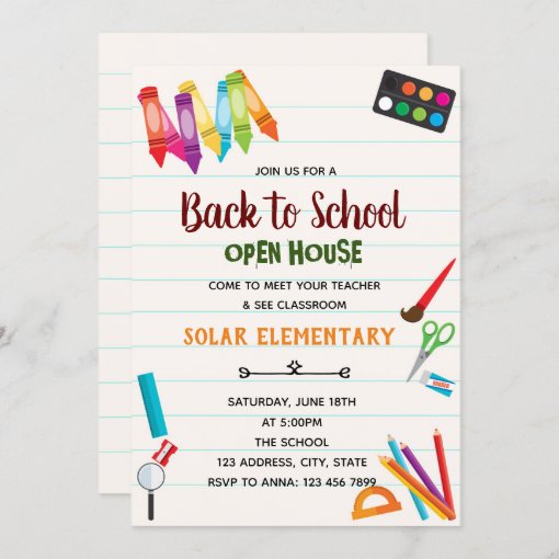 Back to school open house theme invitation | Zazzle