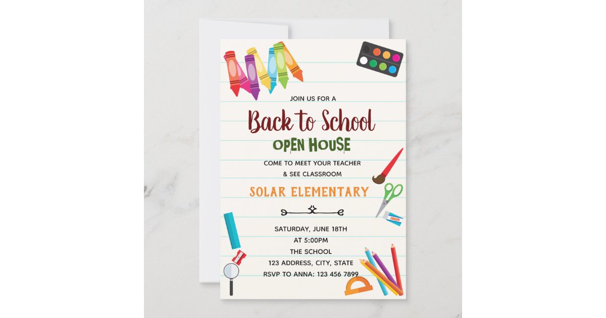 Back to school open house theme invitation | Zazzle